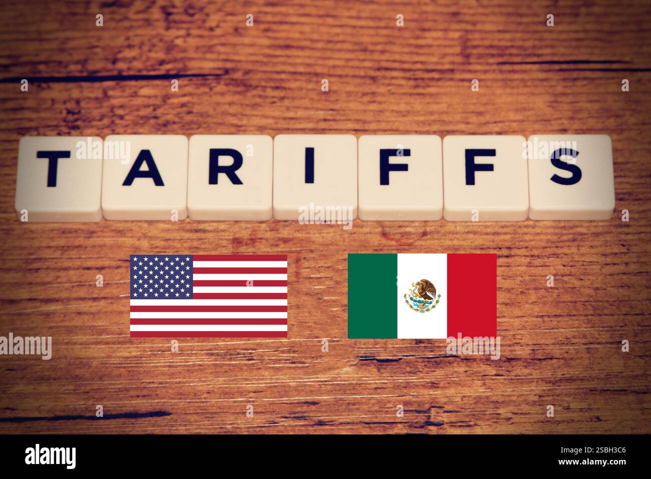 United States policy of increased import tariffs in 2025 concept with ...