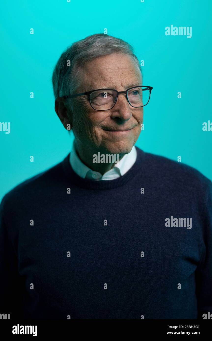 Bill Gates stands for a photo after an interview with The Associated ...