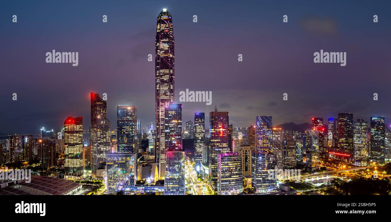 Shenzhen skyline Futian district cityscape with skyscrapers city at ...