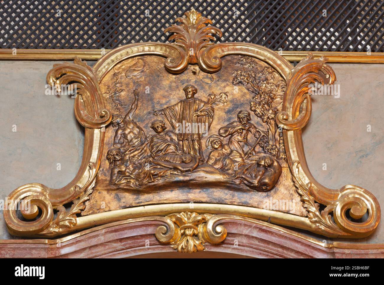 Vienna - Relief from baroque side chapel of st. Francis Xavier in ...