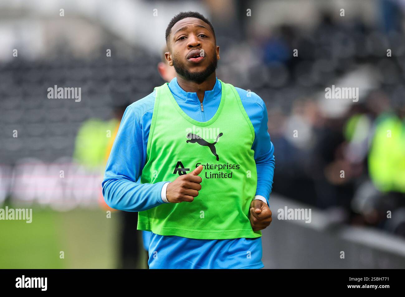 Derby County's Craig Forsyth warming up before the Sky Bet Championship ...