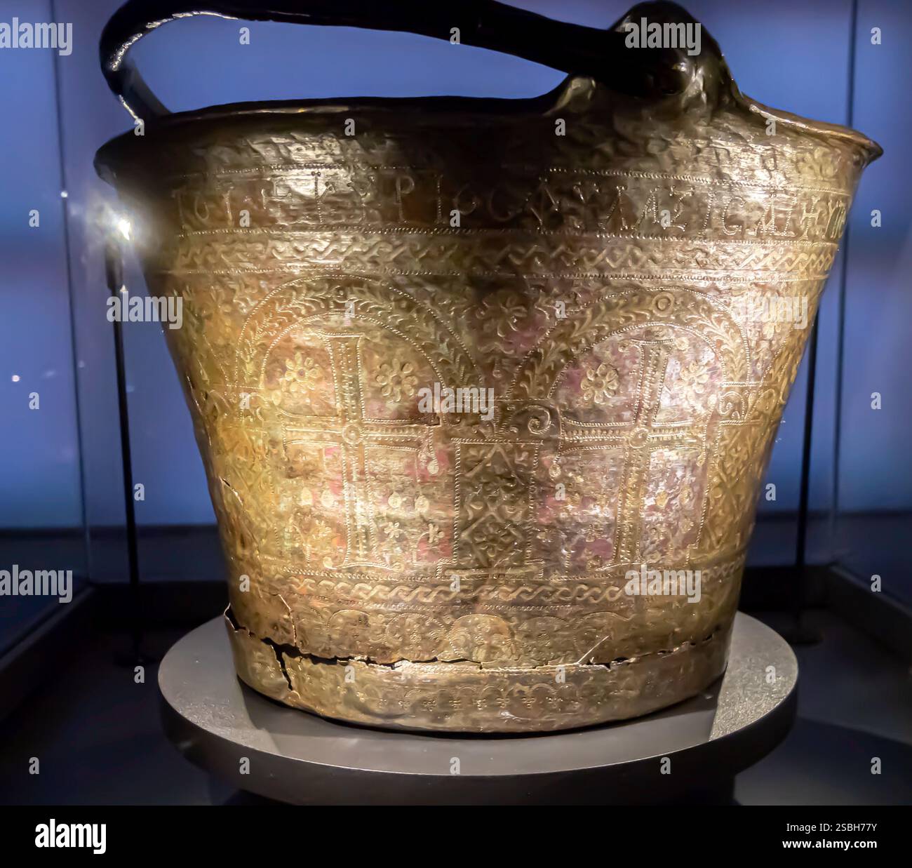 Bronze baptism bucket, late Roman, 6th century AD, Diyarbakır Turkey ...