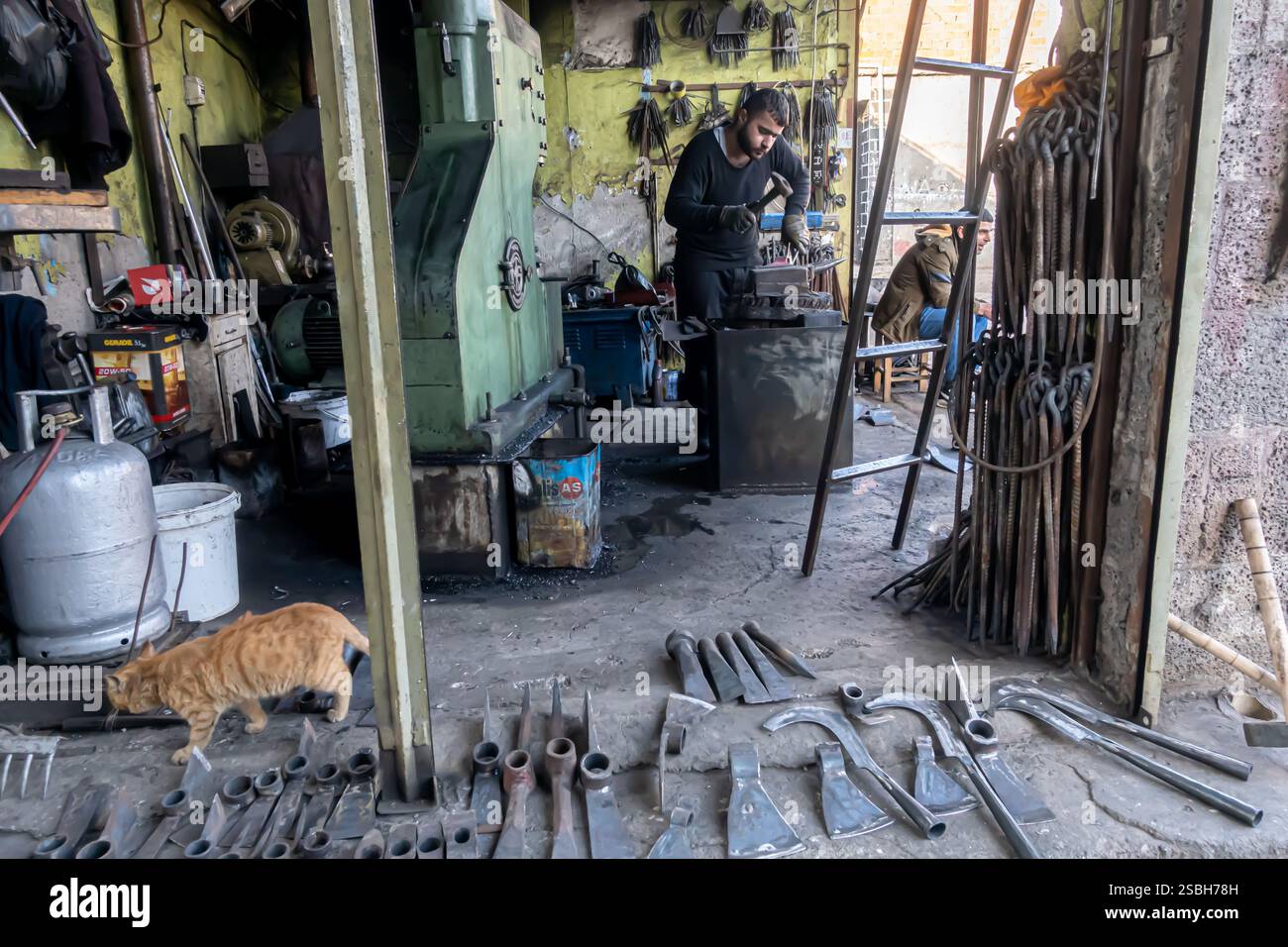 Blacksmith workshop and store, Diyarbakır Turkey Turkiye Stock Photo ...