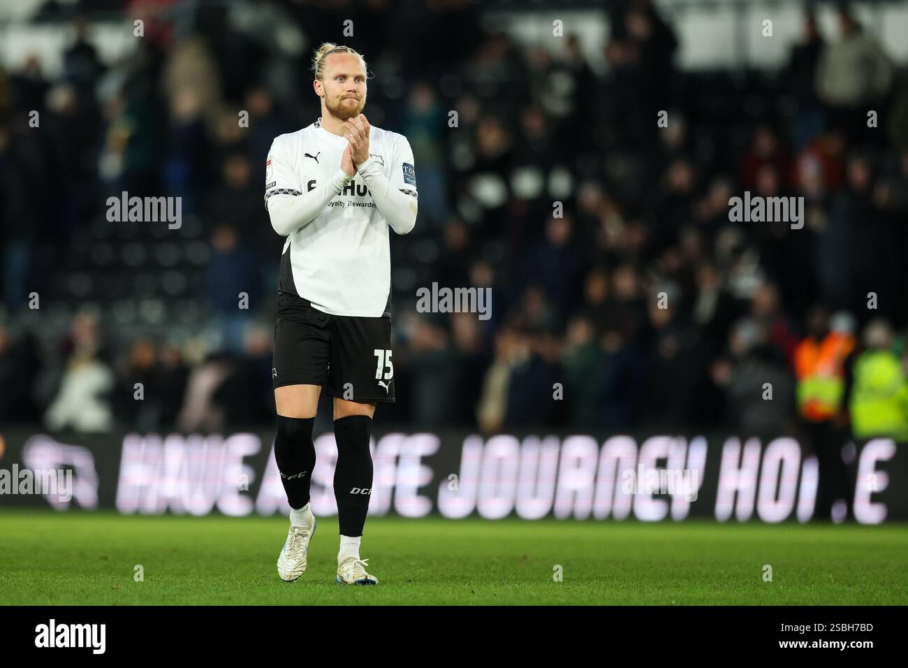 Derby County's Lars-Jorgen Salvesen applauds the fans after the Sky Bet ...