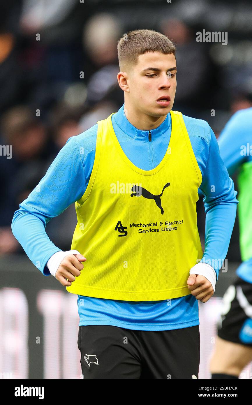 Derby County's Lennon Wheeldon warming up before the Sky Bet ...