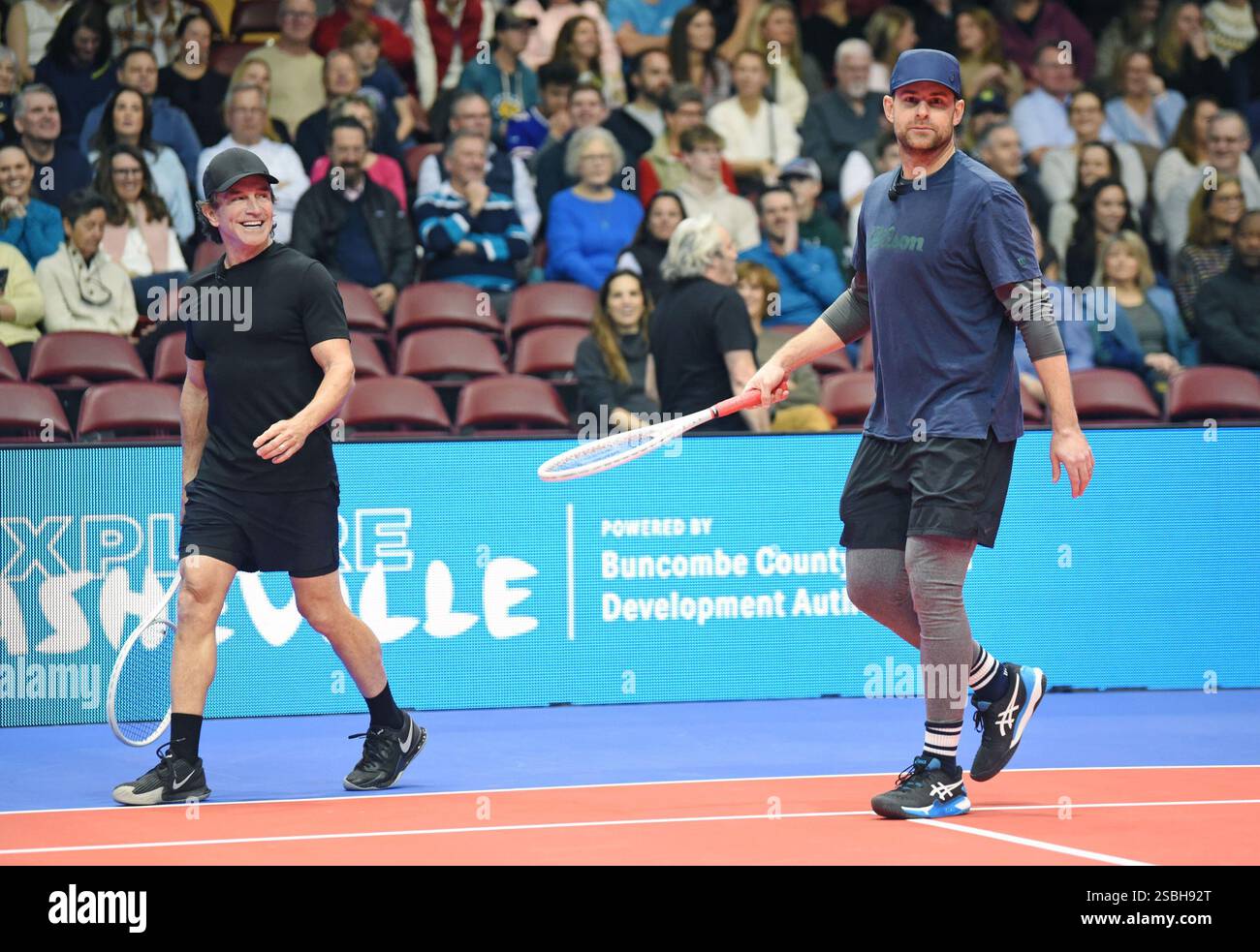 Jeff Probst, Andy Roddick at a public appearance for Stars Servin' Up ...