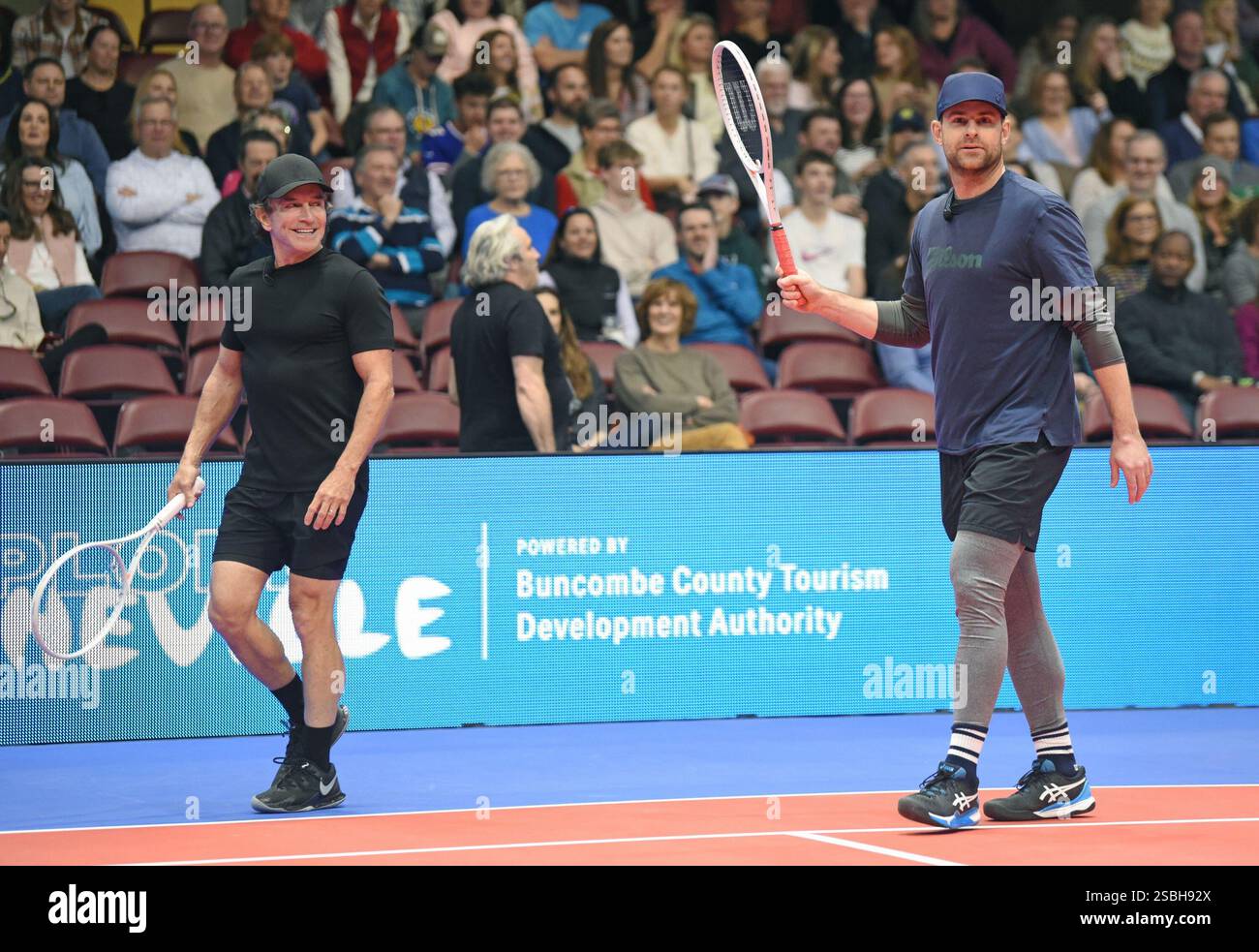 Jeff Probst, Andy Roddick at a public appearance for Stars Servin' Up ...