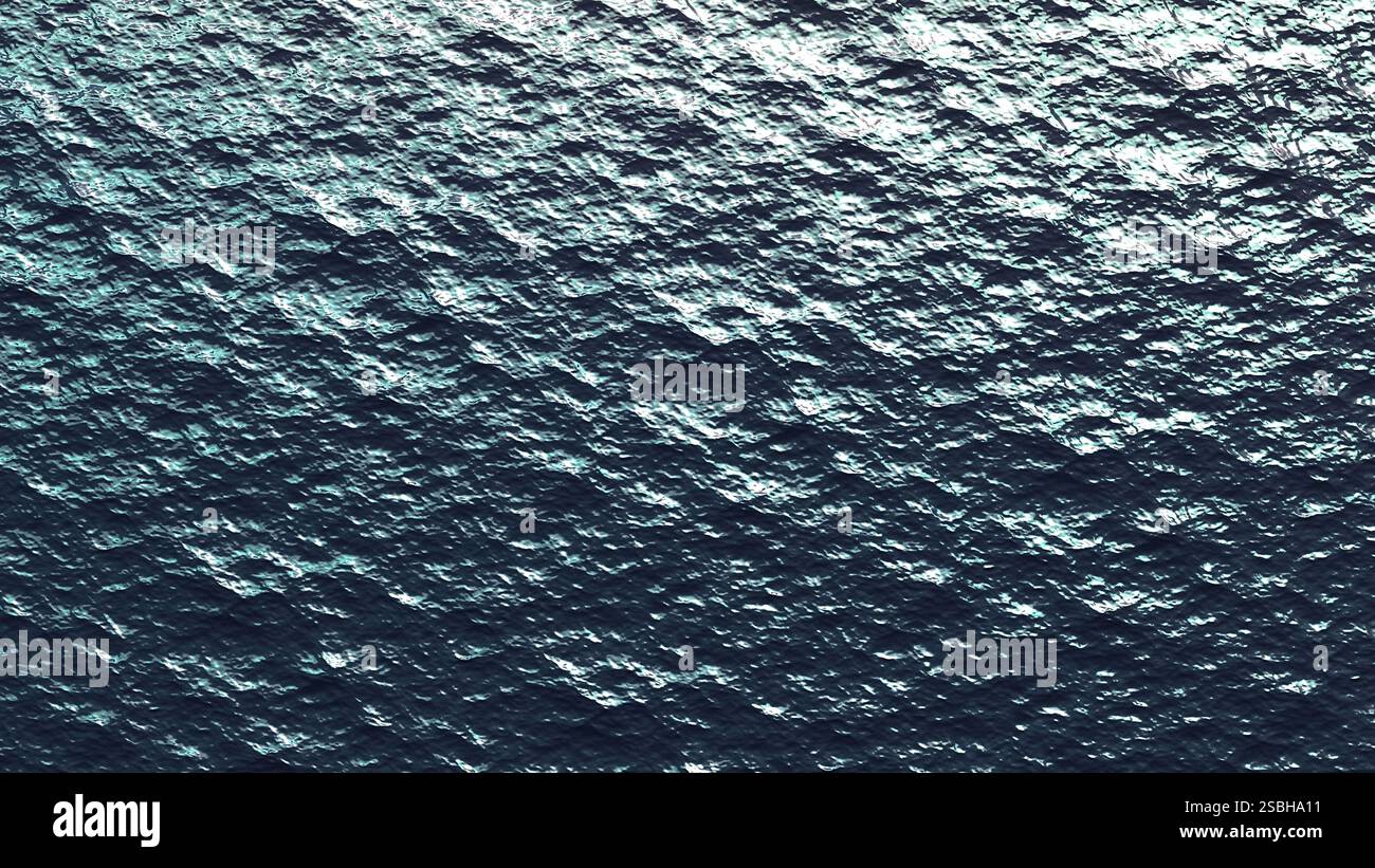 Blue sea water background texture, top view, 3d rendering. Textured ...
