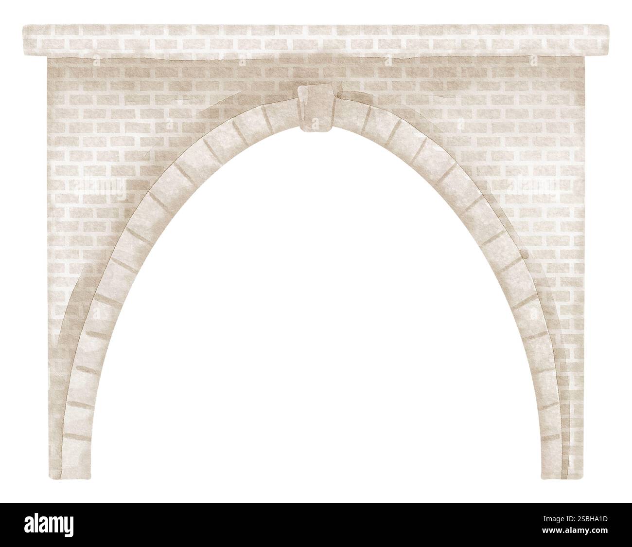 Watercolor stone Arch illustration. Drawing of antic structure element on isolated background ...