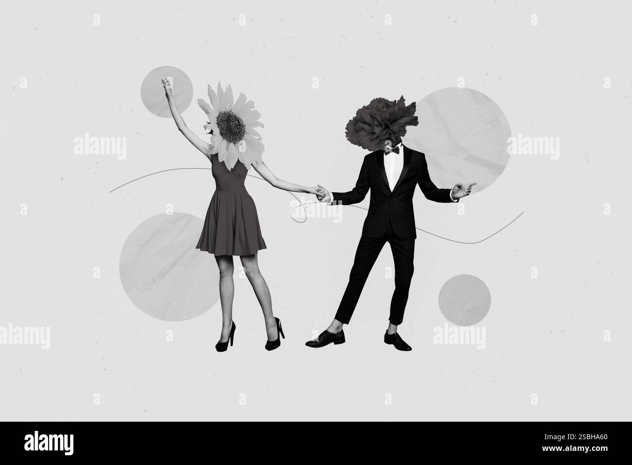 Creative abstract template collage of dancing couple dress suit tango ...