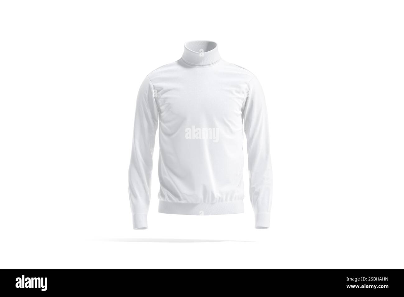 Blank white turtleneck sweater mockup, front view Stock Photo - Alamy