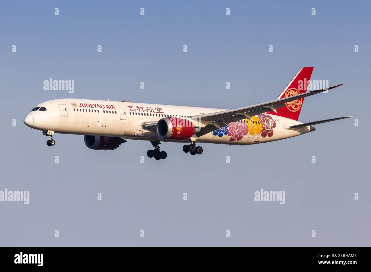 Shanghai, China - April 9, 2024: Juneyao Air Boeing 787-9 Dreamliner ...