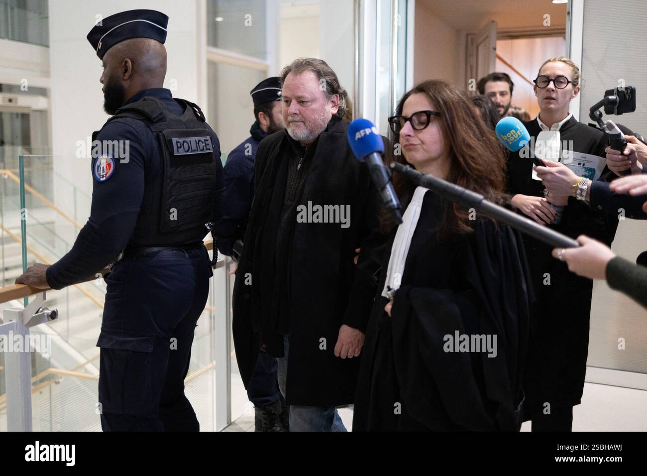 Paris, France. 03rd Feb, 2025. French director Christophe Ruggia leaves ...