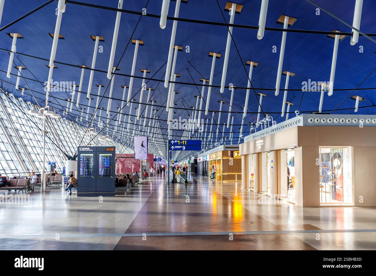 Shanghai, China - April 1, 2024: Terminal 1 of Shanghai Pudong Airport ...