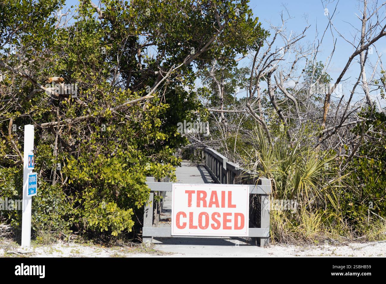 A closed section of trail at The J.N. “Ding” Darling National Wildlife ...