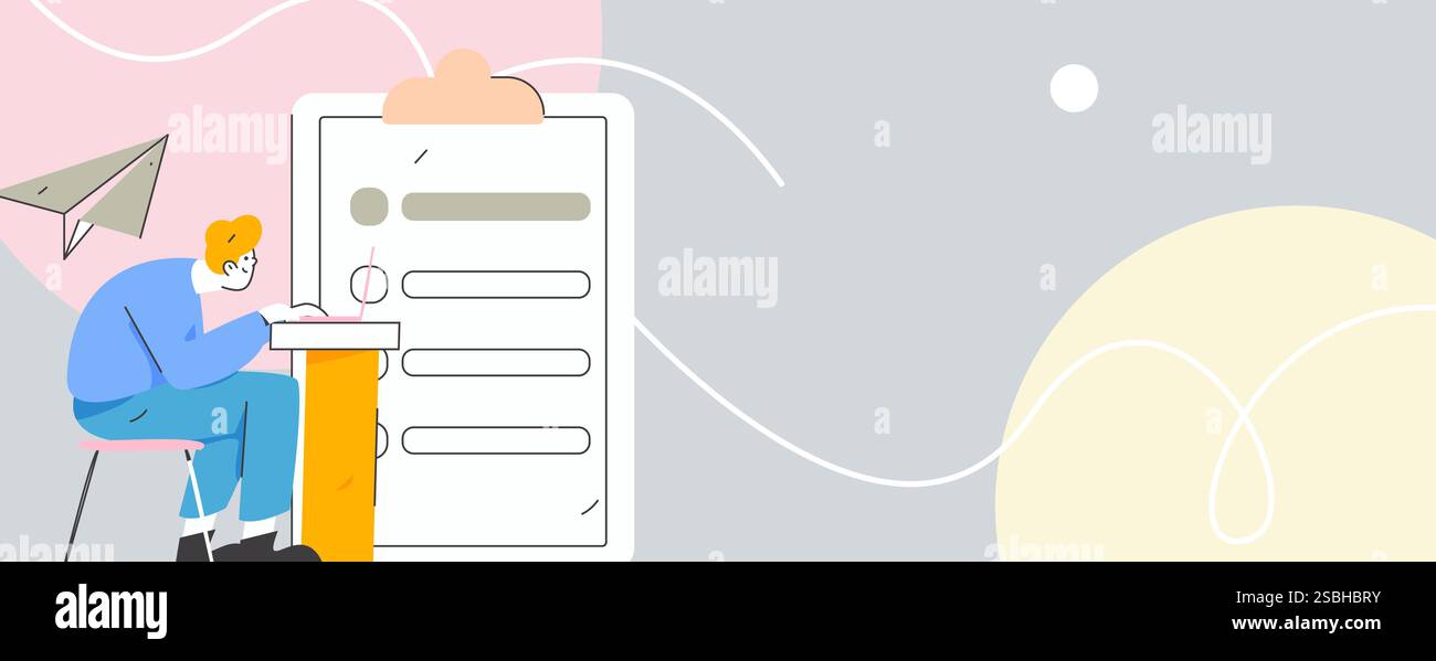 Personnel doing job interview flat vector concept operation hand drawn ...