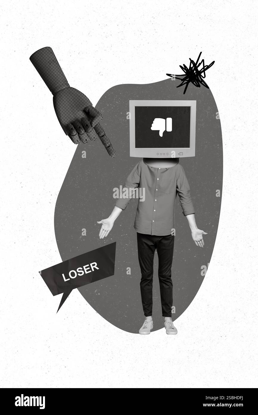 Photo artwork minimal collage picture of fake arm pointing unpopular ...