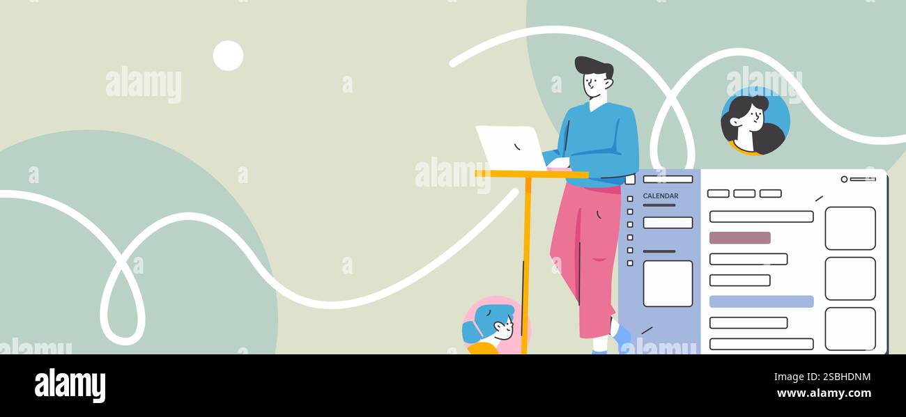 Personnel doing job interview flat vector concept operation hand drawn ...