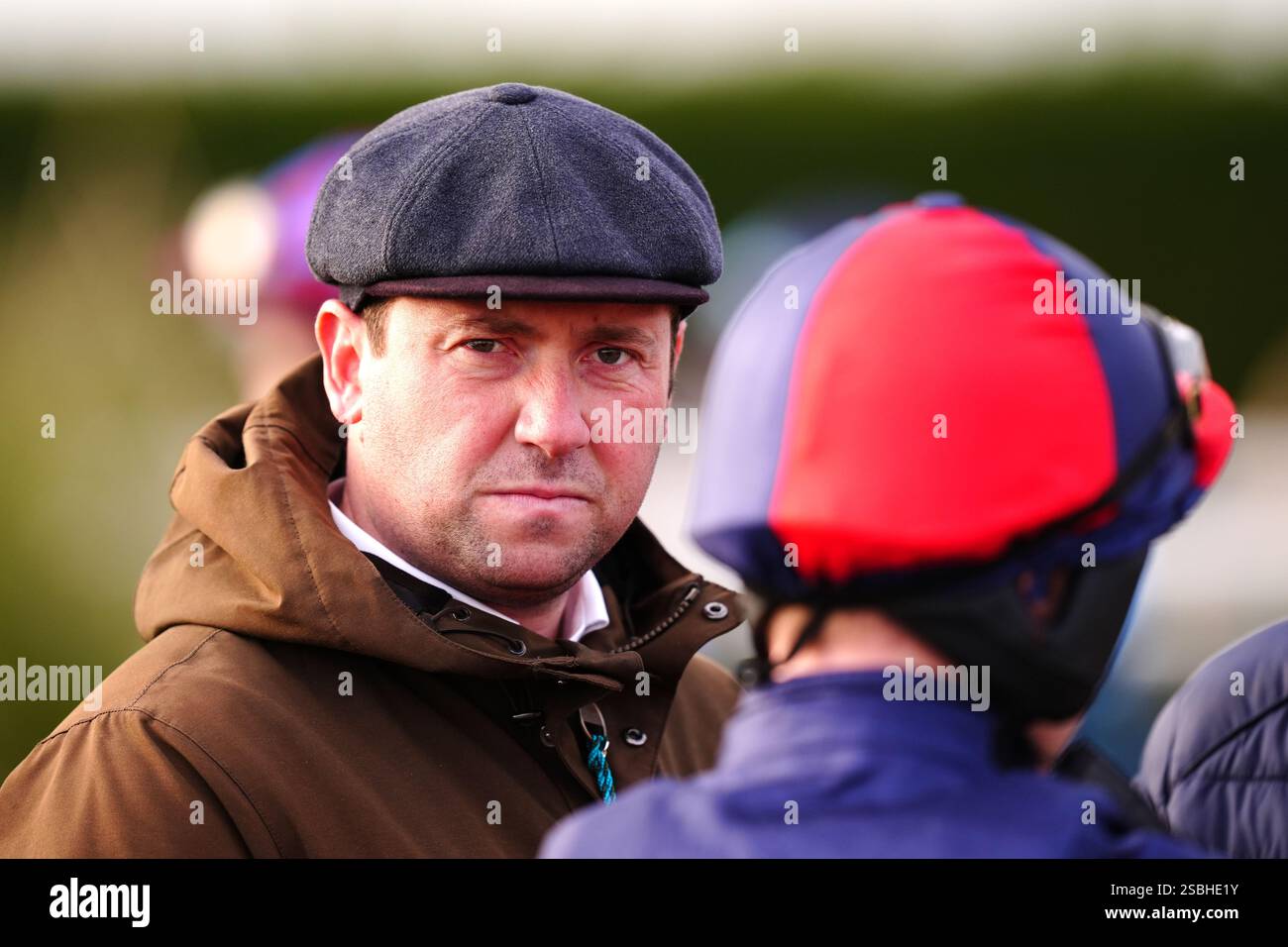 Trainer Olly Murphy (left) at Southwell Racecourse. Picture date ...