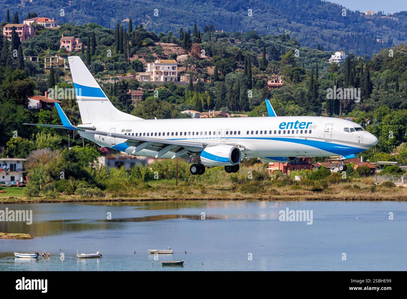Corfu, Greece - June 8, 2024: Enter Air Boeing 737-800 airplane at ...