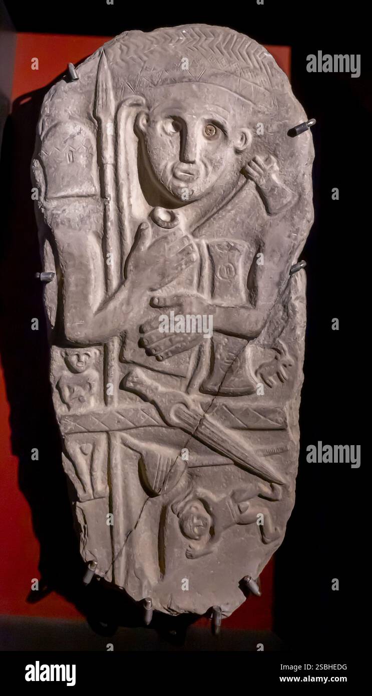 A Hakkari kurgan stele (15 -11 c BC) - A sculptured figure of a warrior ...