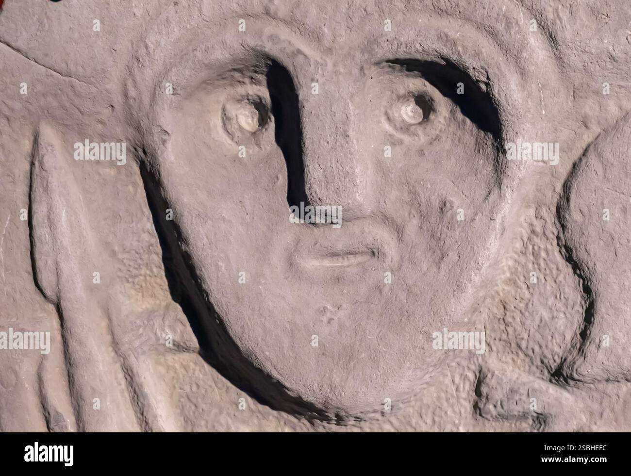 A Hakkari kurgan stele (15 -11 c BC) , fragment, - A sculptured figure ...