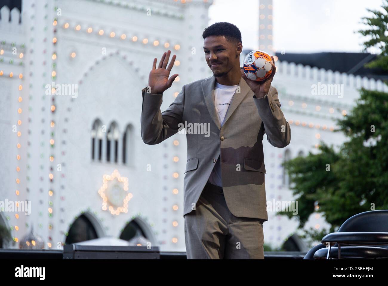 Denmark s' Alexander Bah seen on the stage in Tivoli. DBU, TV2 and ...