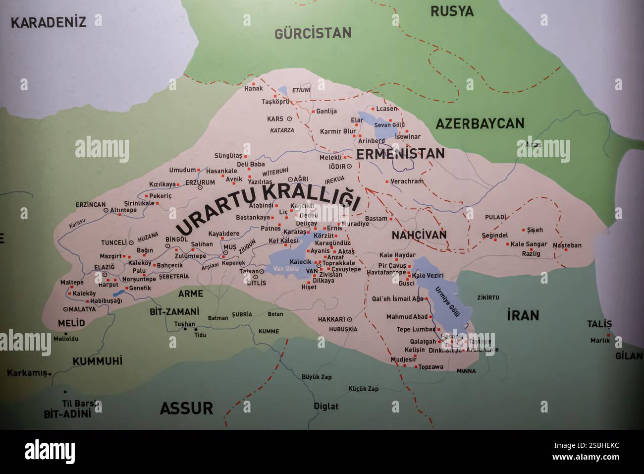 Map of ancient Urartu kingdom, Van Archeological Museum Turkey Turkiye Stock Photo - Alamy