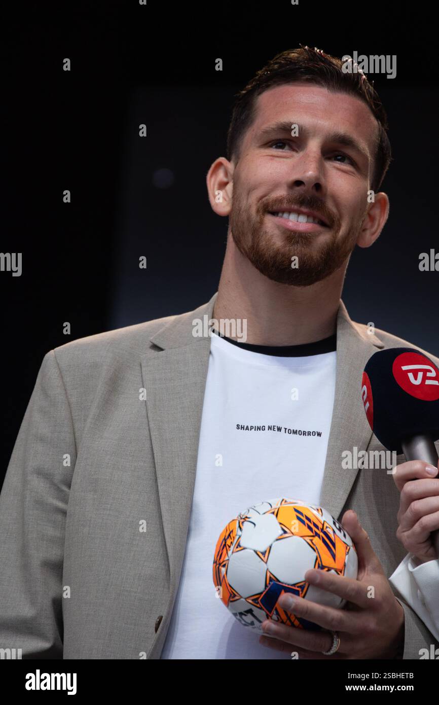 Denmark s' Pierre Emile Højbjerg seen on the stage in Tivoli. DBU, TV2 ...