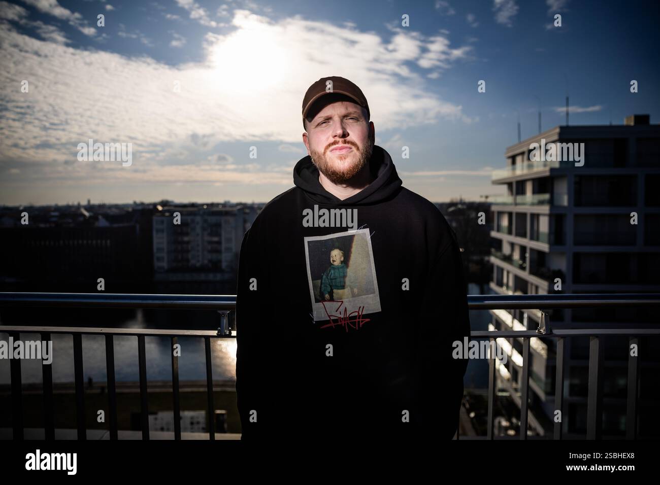Berlin, Germany. 03rd Feb, 2025. Rapper Finch recorded on the roof ...