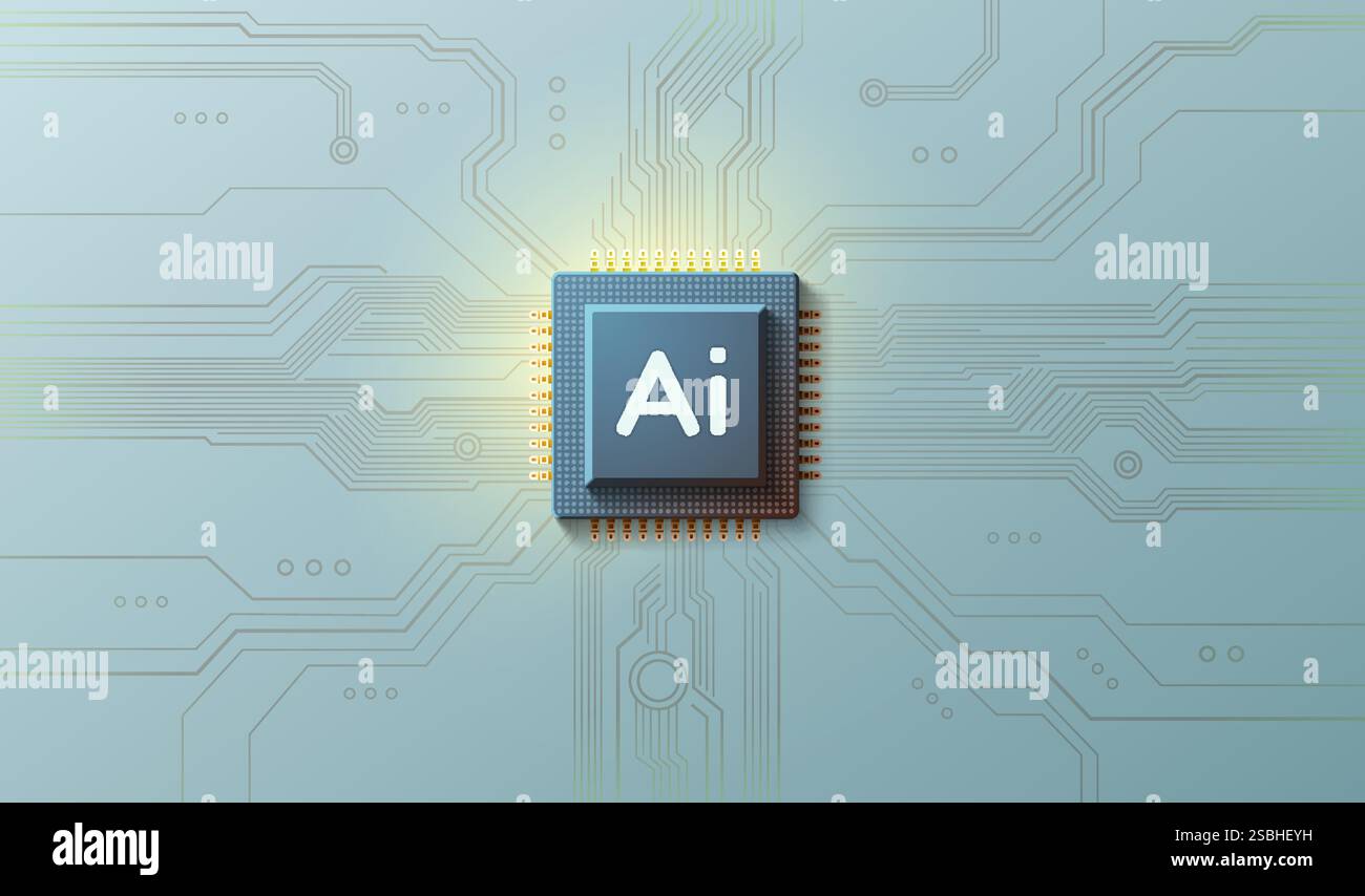 Ai chip, innovation tech, ai art technology. Vector Stock Vector Image ...
