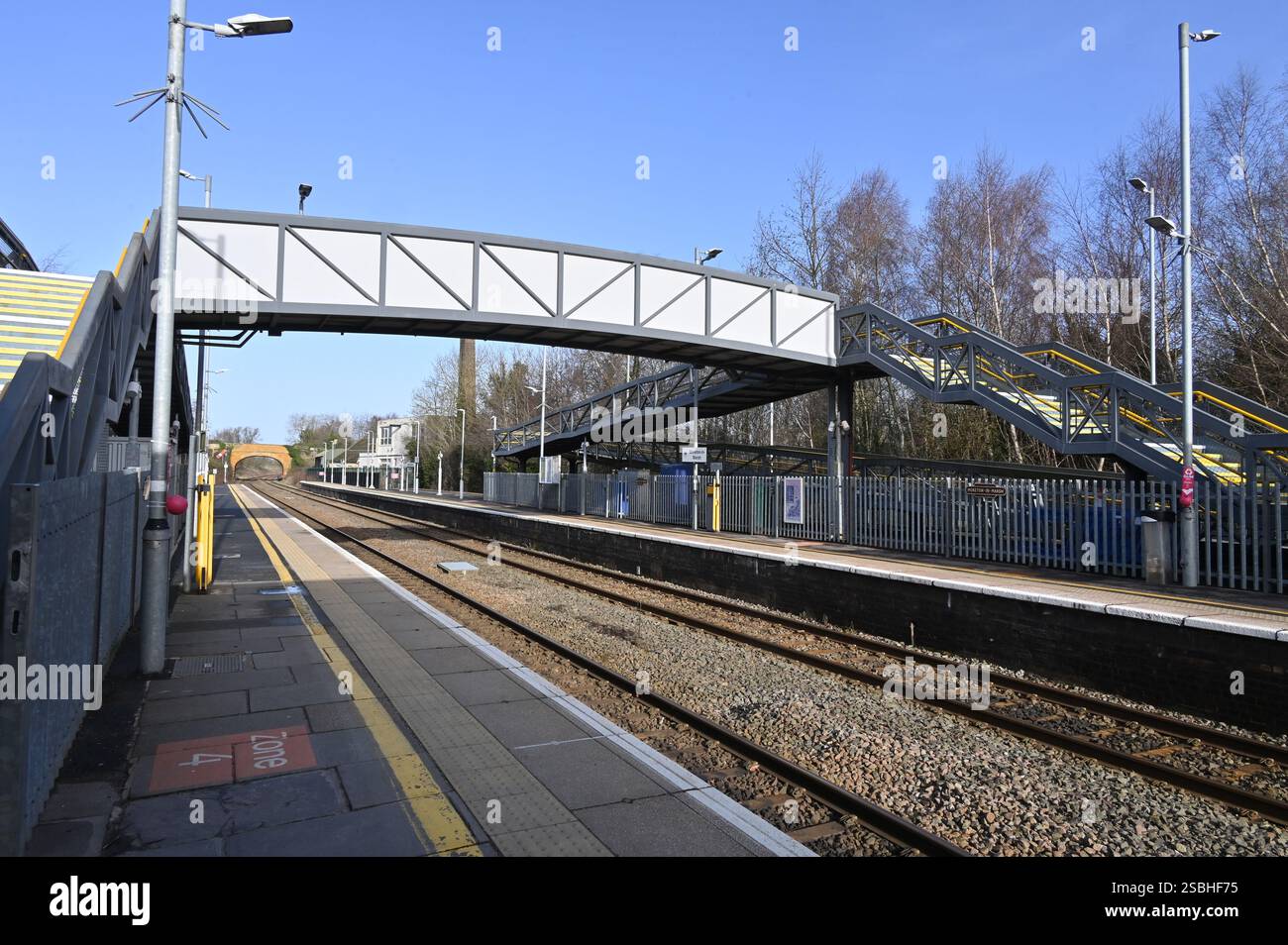 Platform of the Cotswold Line station at Moreton in the Marsh ...