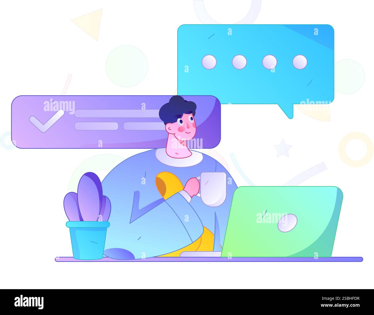 Communicate with consultants flat vector character concept operation ...