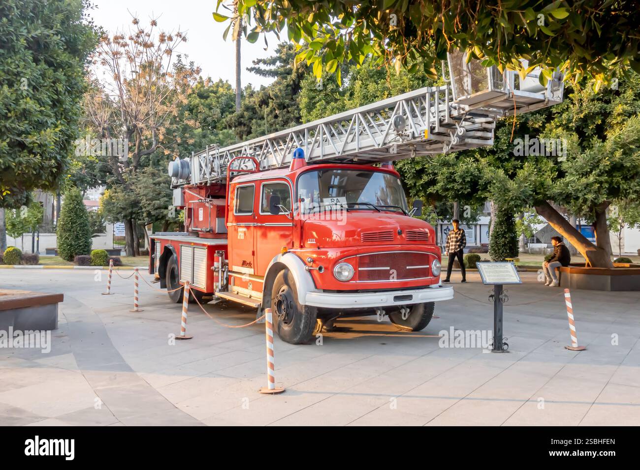 Historical Mercedes Fire truck from 1977 in Mersin Turkey Stock Photo ...