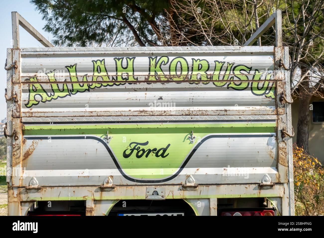 allah korusun (allah bless) painted on the back of the Ford truck in ...