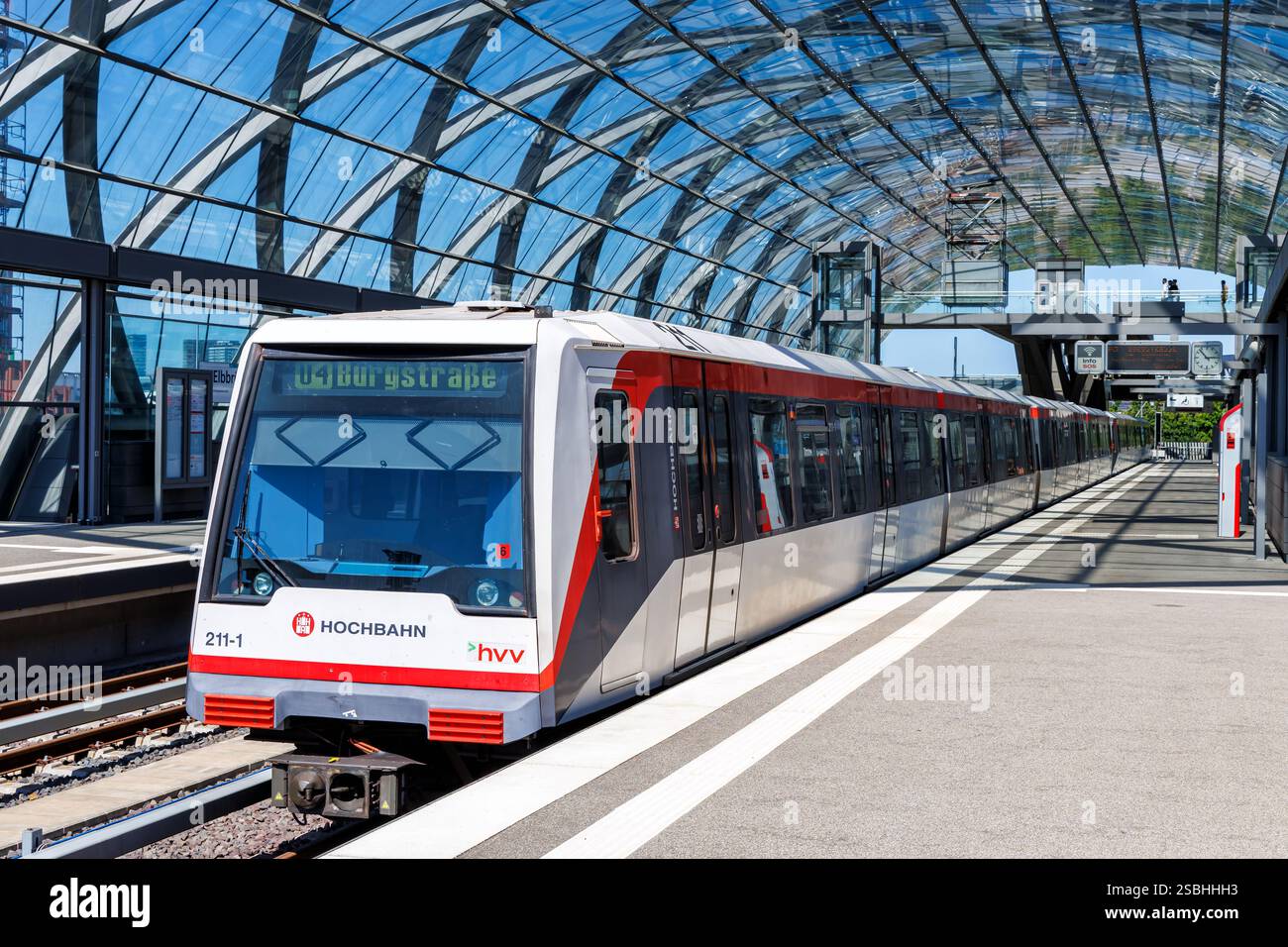 Hamburg, Germany - August 12, 2024: Hochbahn Hamburg Metro train line ...