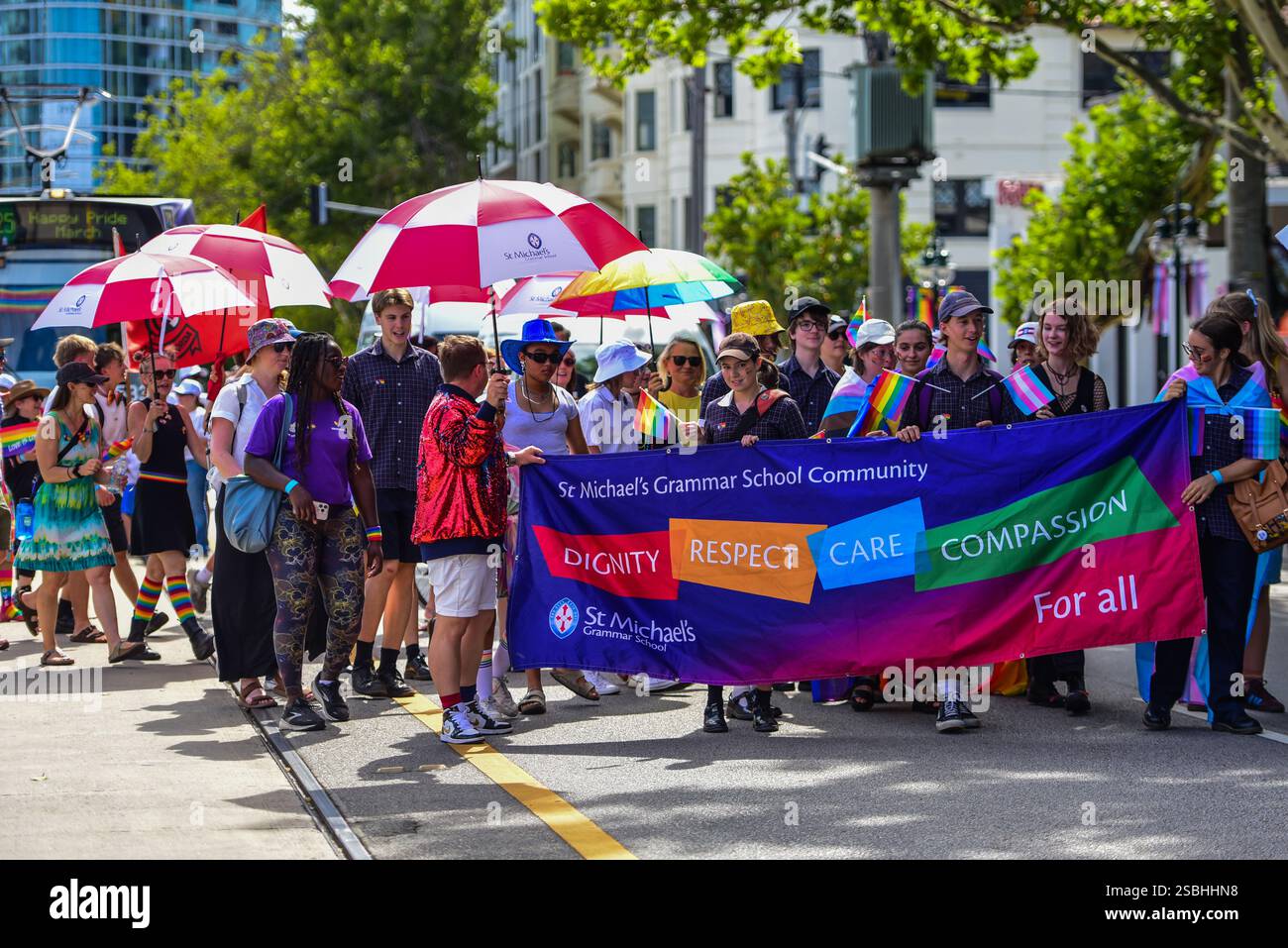 Melbourne, Australia. 02nd Feb, 2025. Representatives of St. Michael's Grammar School are seen ...