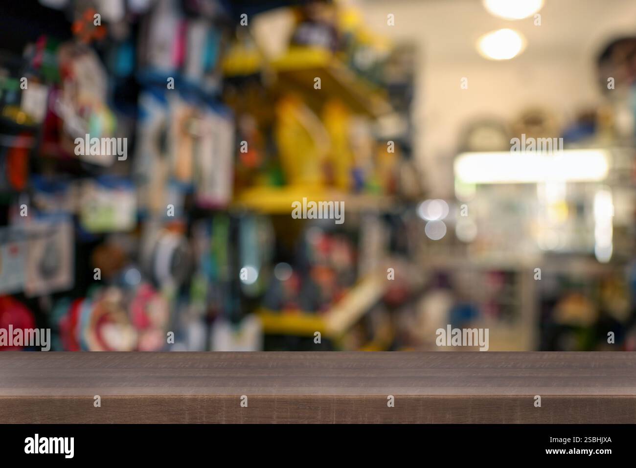 Empty wooden counter in pet shop. Space for design Stock Photo - Alamy
