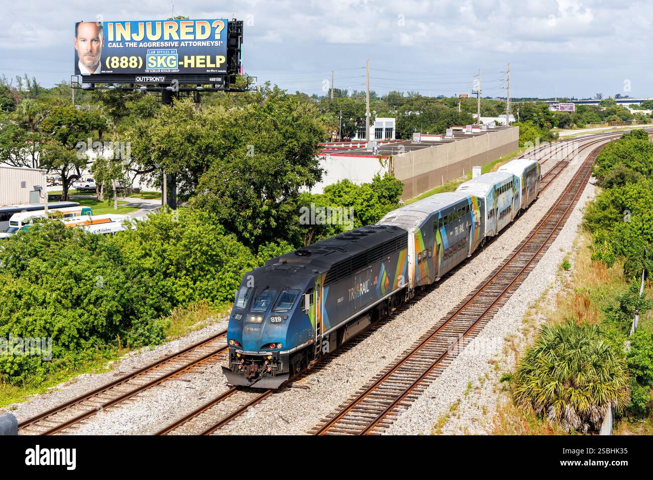 Fort Lauderdale, United States - October 20, 2024: Tri-Rail commuter ...