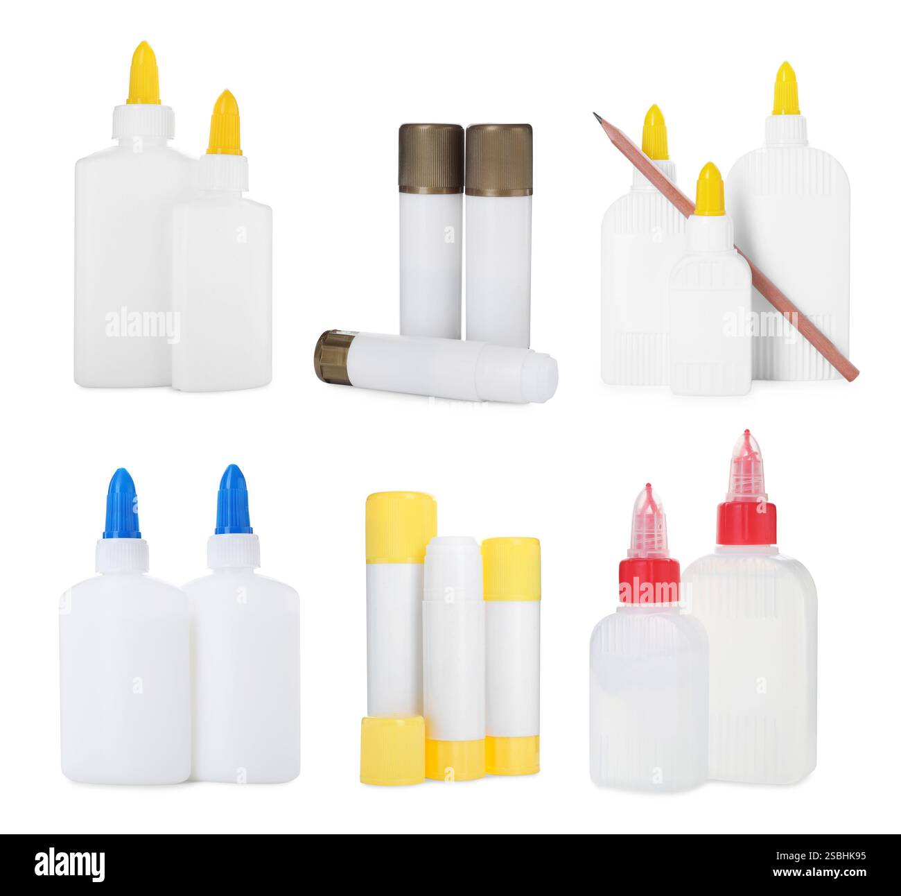 Glue of different types isolated on white, set Stock Photo - Alamy