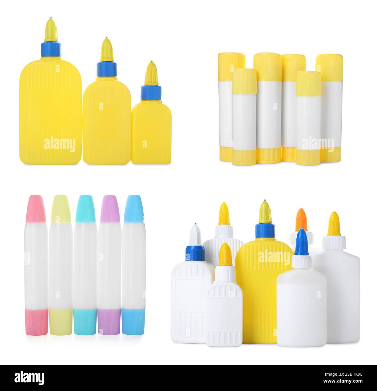 Glue of different types isolated on white, set Stock Photo - Alamy