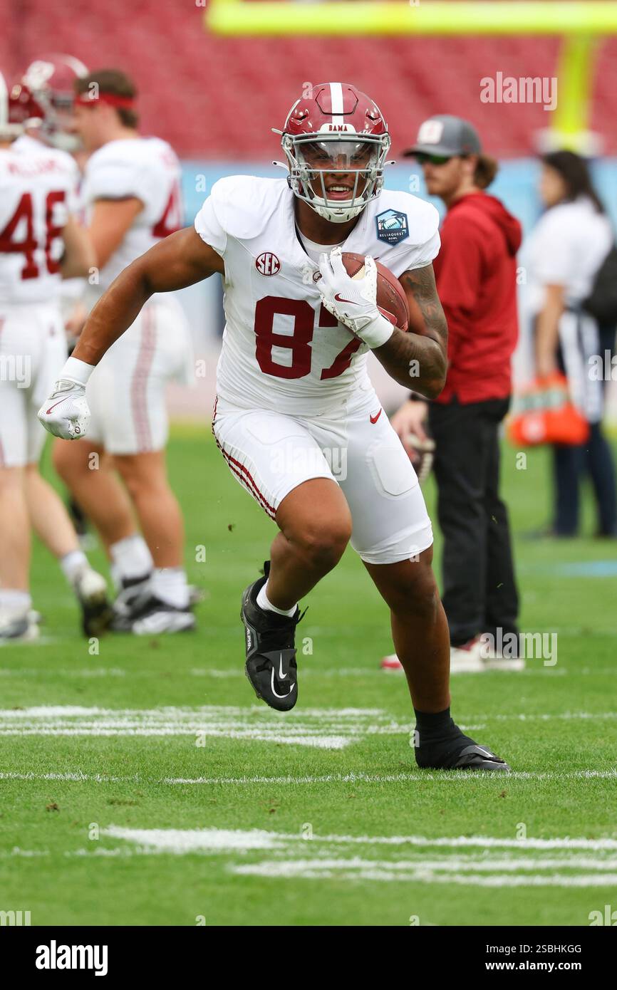 Alabama Crimson Tide tight end Danny Lewis Jr. (87) runs with the ball ...