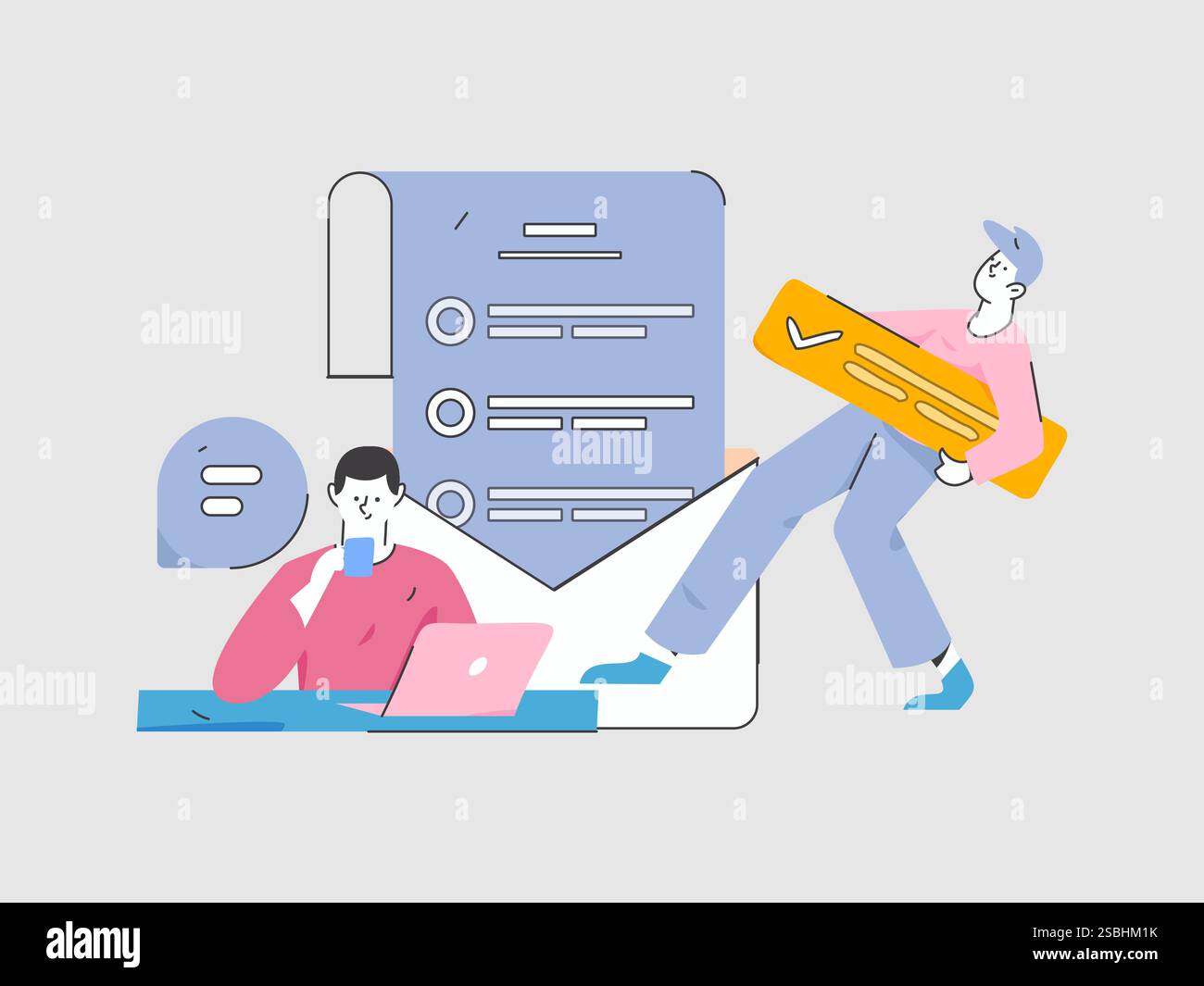 Communicate with consultants flat vector character concept operation ...