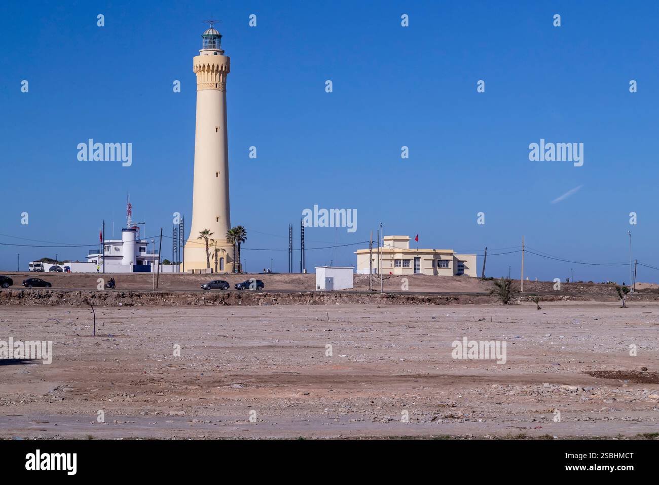 El Hank lighthouse on the tip of El Hank, west of the port of ...