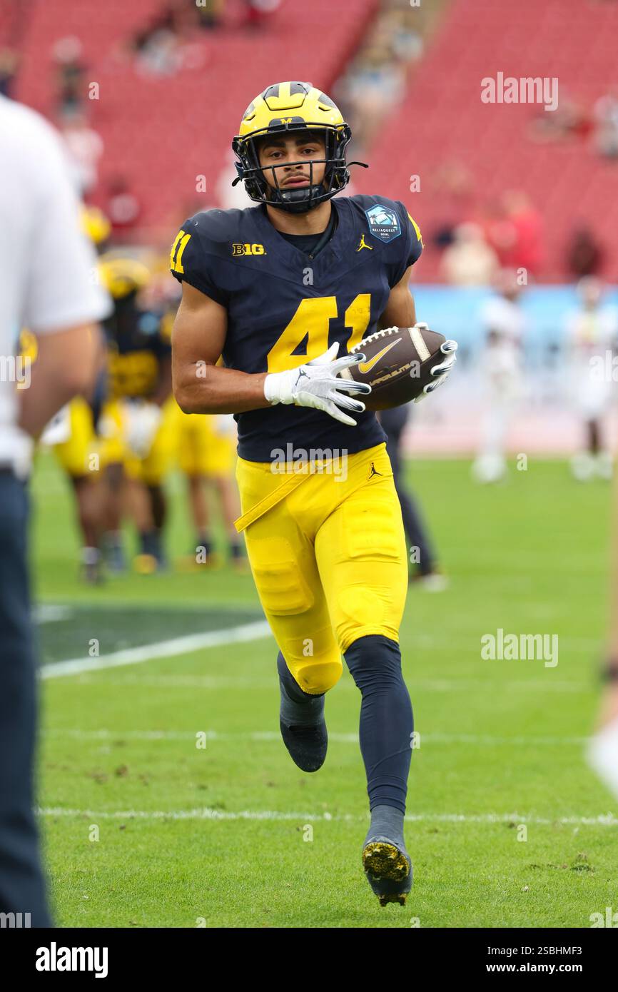 Michigan Wolverines running back Bryson Kuzdzal (41) carries the ball ...