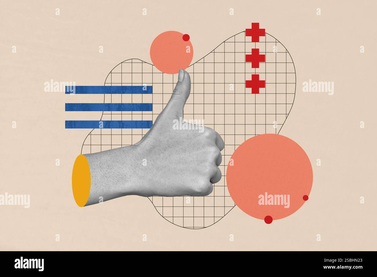 Creative design composite trend artwork collage of sign gesture body ...
