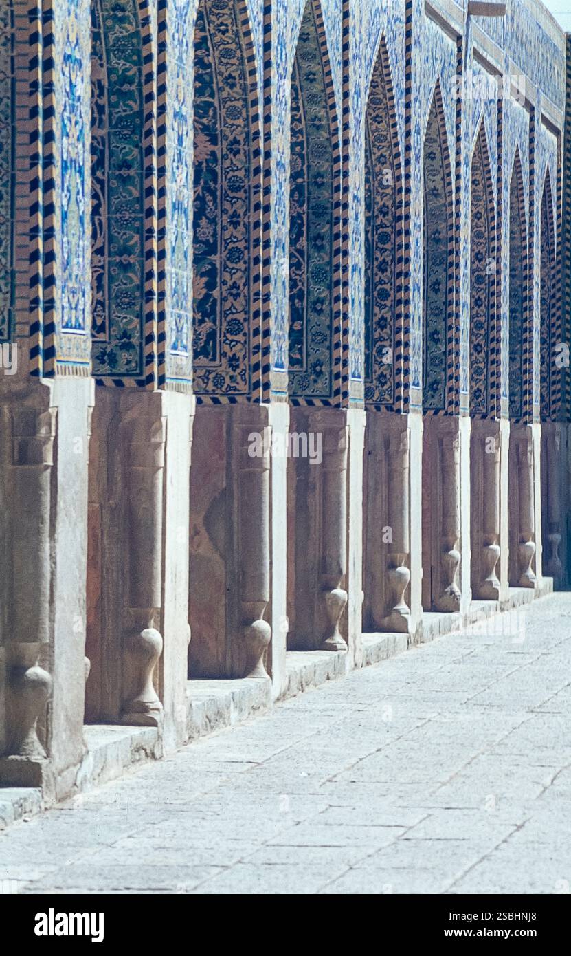 This image with colourful tile work is of the internal courtyard and ...
