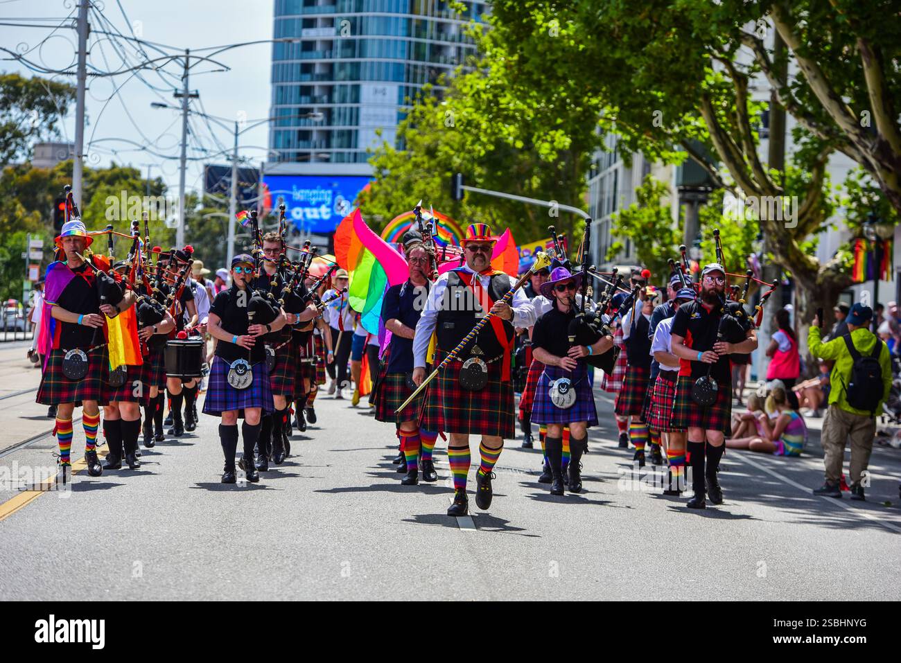 Melbourne, Australia. 02nd Feb, 2025. Marching band members are seen ...