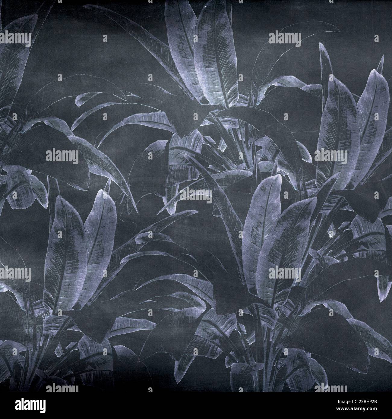 Tropical trees and leaves wallpaper design - Topical Mural - 3D ...