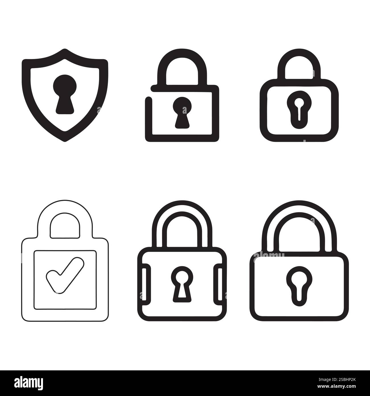 Set of Security Lock Icons – Vector Illustration for Privacy and ...